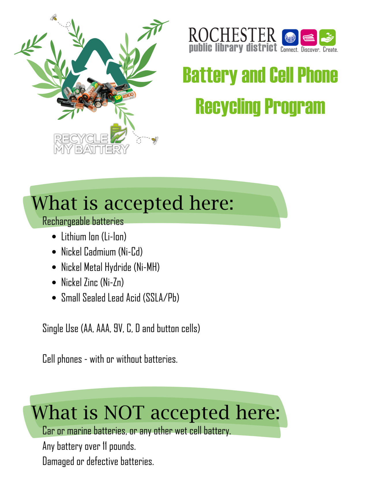 Battery Recycling - Rochester Public Library District